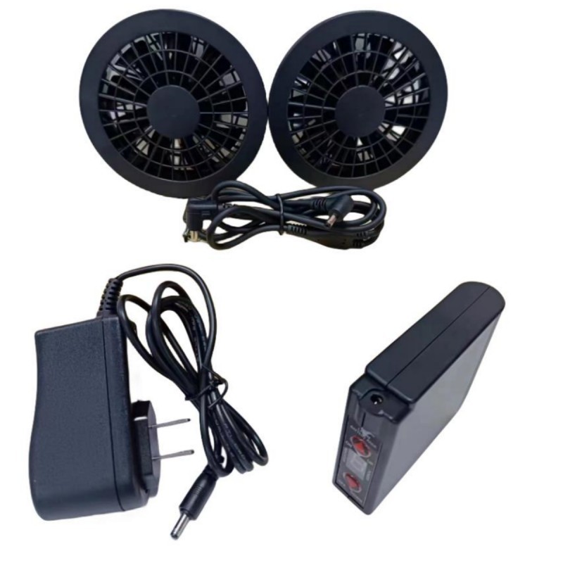 7.4V 6400mAh Battery Fan Set Jacket Cooling Fans KC PSE Including Charger